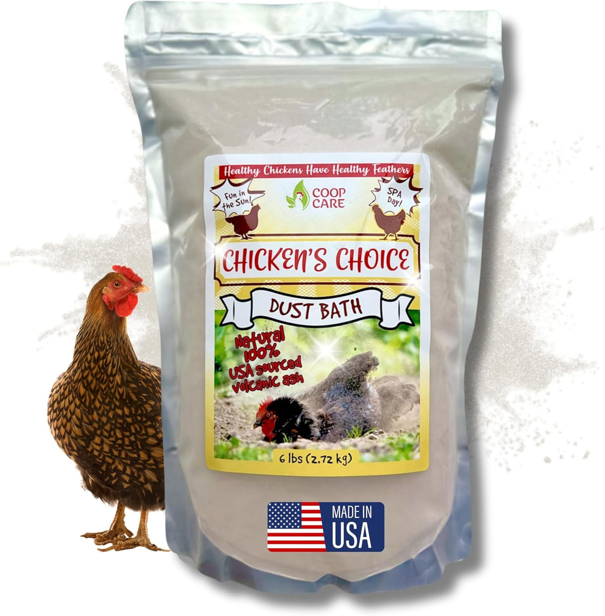 Chicken's Choice Chicken Dust Bath, 6 lb Natural Volcanic Ash Dust Bat ...